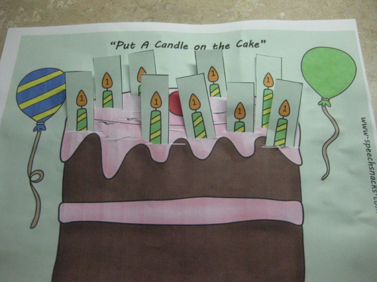 Speech Snacks for School: “Put a Candle on the Cake” A speechie game ...