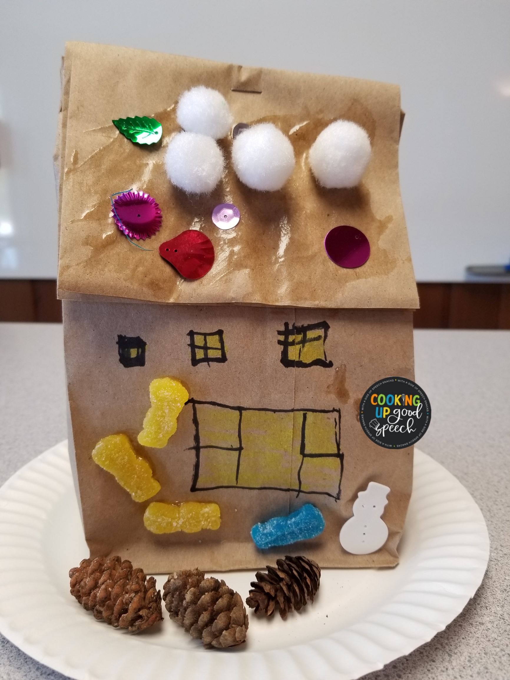 Paper Bag Gingerbread Language Craft
